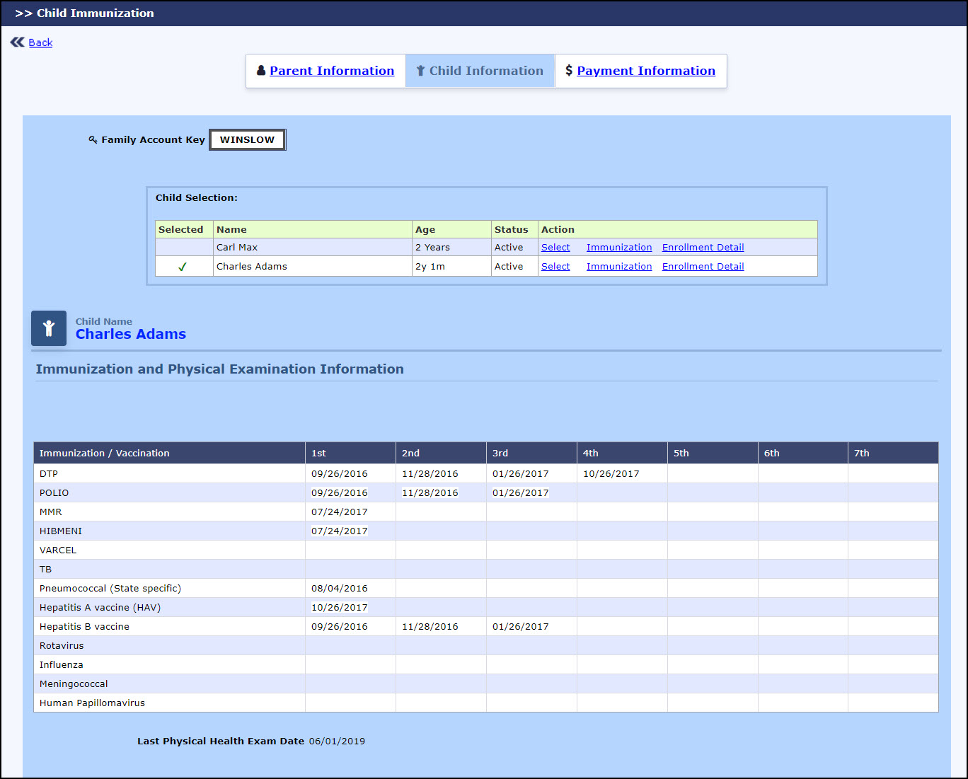 Immunization Details